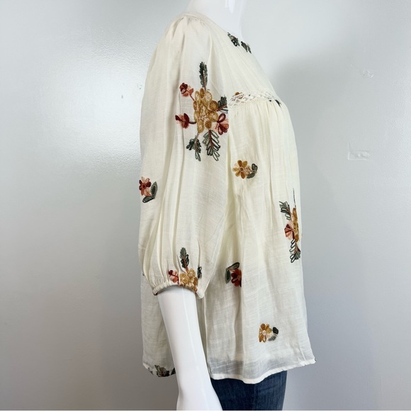 fig and flower | Tops | Anthropologie Fig And Flower 34 Sleeve Floral ...